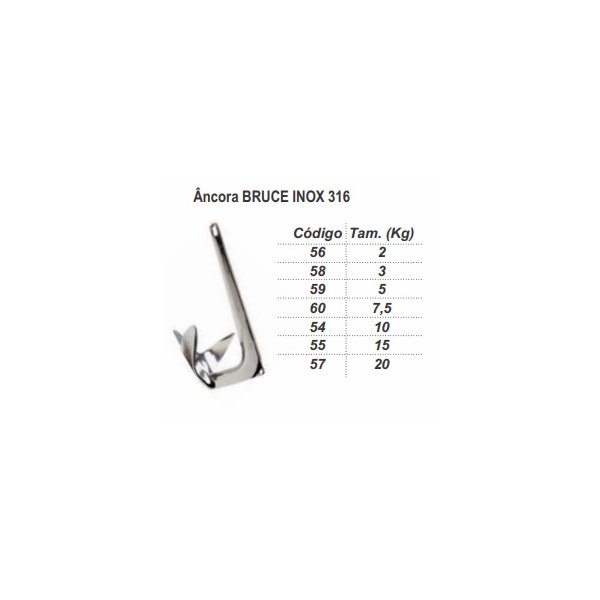 Âncora BRUCE Inox 316 Kamell 3